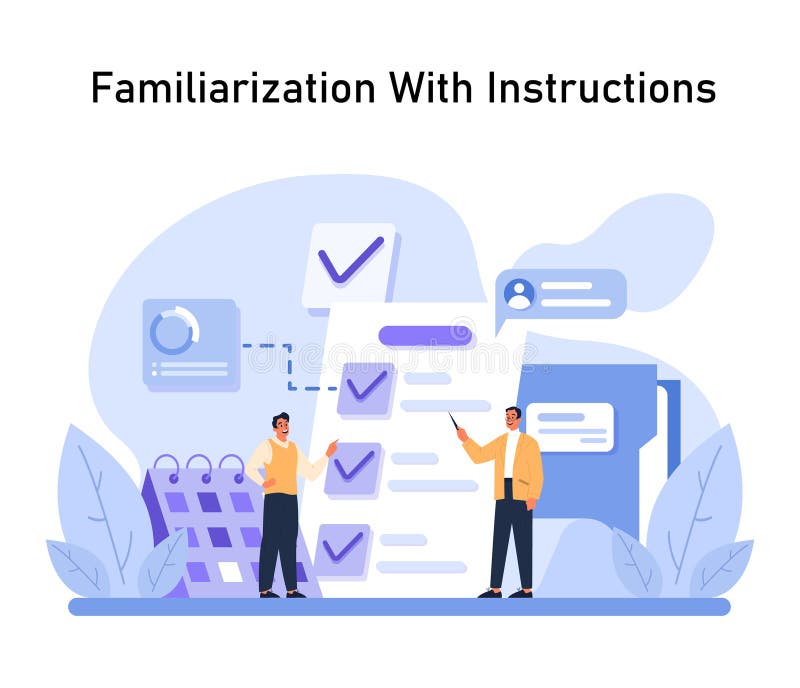 Familiarization with Instructions Concept. Flat Vector. Stock Vector ...