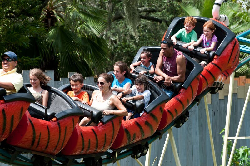 Families Enjoying Roller Coaster Editorial Stock Photo - Image of ...