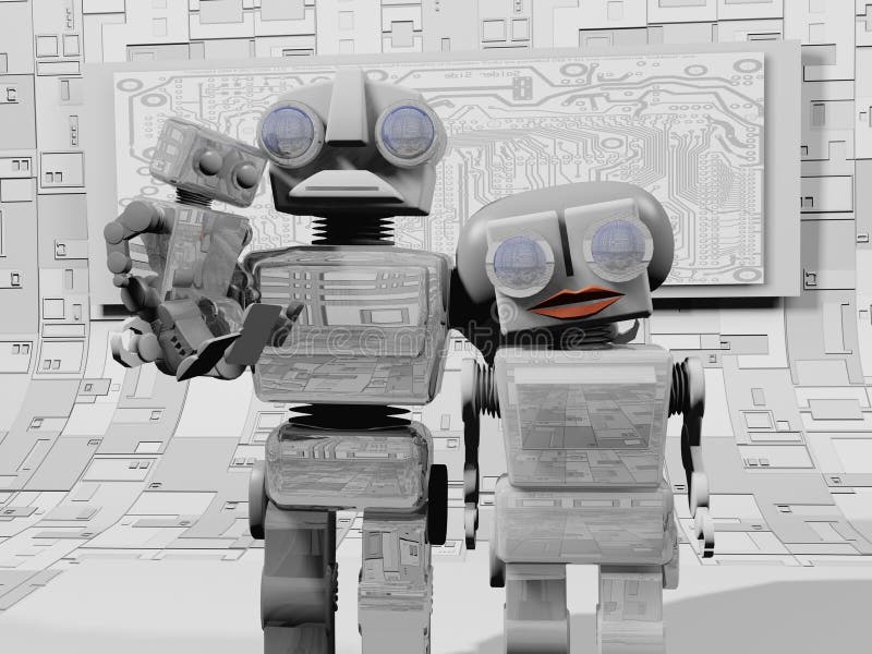 Famille Des Robots - Parents Et Leurs Enfants Illustration de Vecteur ...