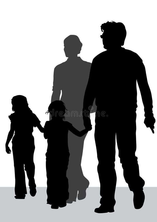 Family of four vector stock vector. Illustration of poser - 2218102