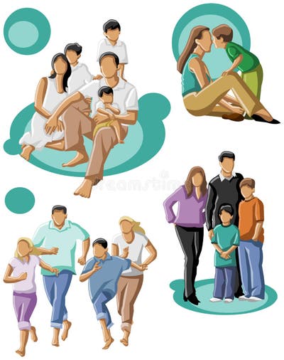 Family Portrait Single Mom Stock Illustrations – 481 Family Portrait ...