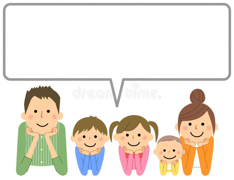 Family with speech bubbles stock vector. Illustration of figure - 21104164