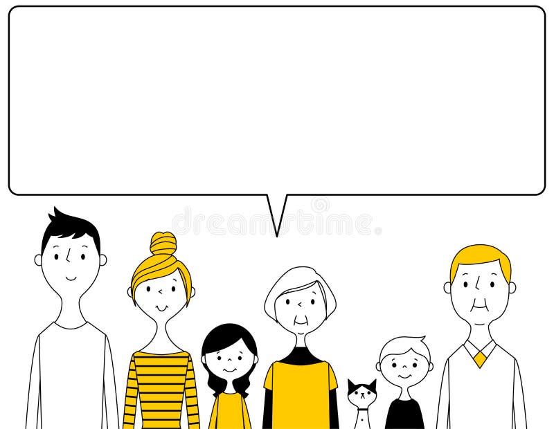 Happy Family, Speech Bubble Stock Illustration - Illustration of ...