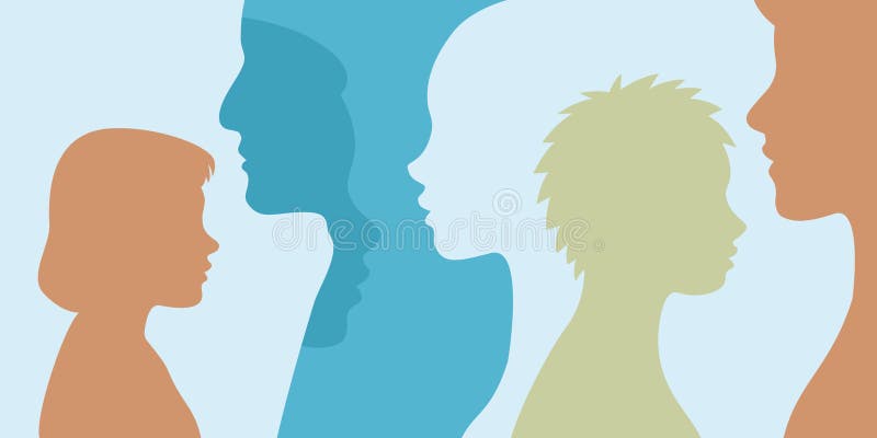 People Silhouette in Profile. Family Environment Stock Vector ...