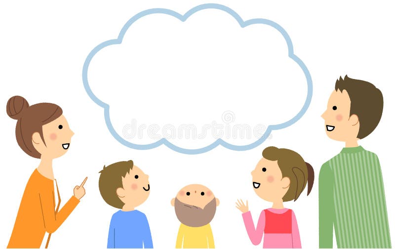 Happy Family, Speech Bubble Stock Illustration - Illustration of ...