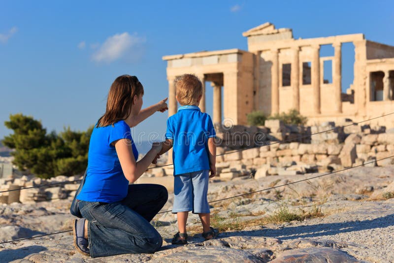 Family in Acropolis, Athens Stock Photo - Image of mother, attraction ...