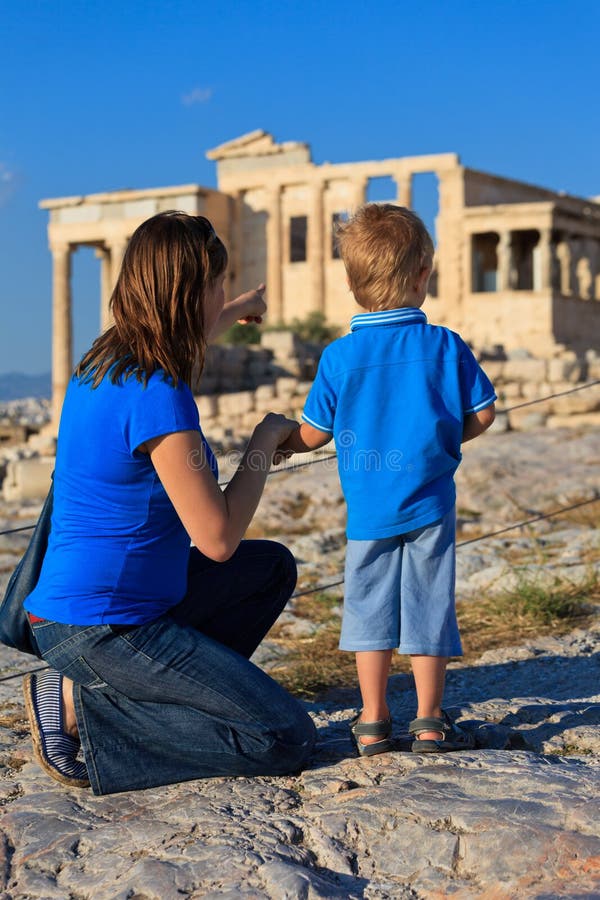 Family in Acropolis, Athens Stock Image - Image of clouds, ancient ...