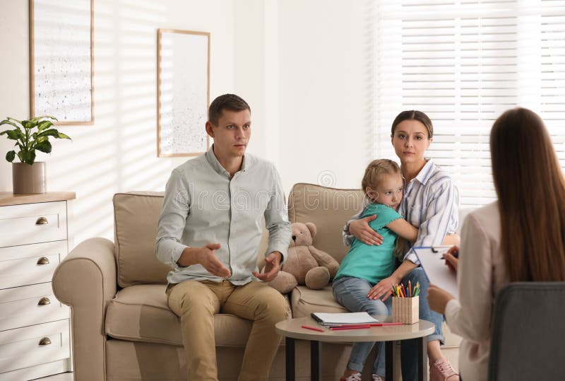 Child Psychotherapist Having Conversation with Little Girl Stock Photo ... Child Psychotherapist Having Conversation with Little Girl Stock Photo ...
