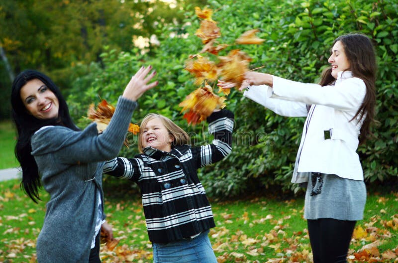 Family in autumn park stock photo. Image of friends, family - 16649932