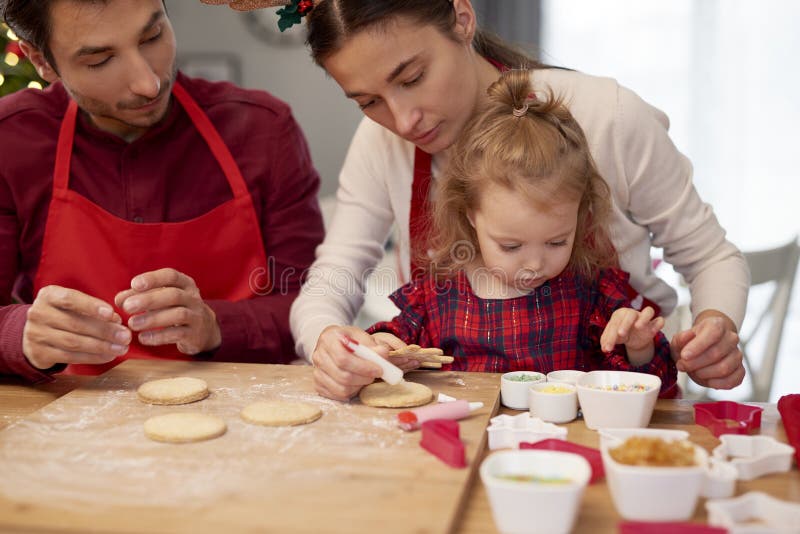 Family Baking Cookies for Christmas Stock Image - Image of ingredient ...