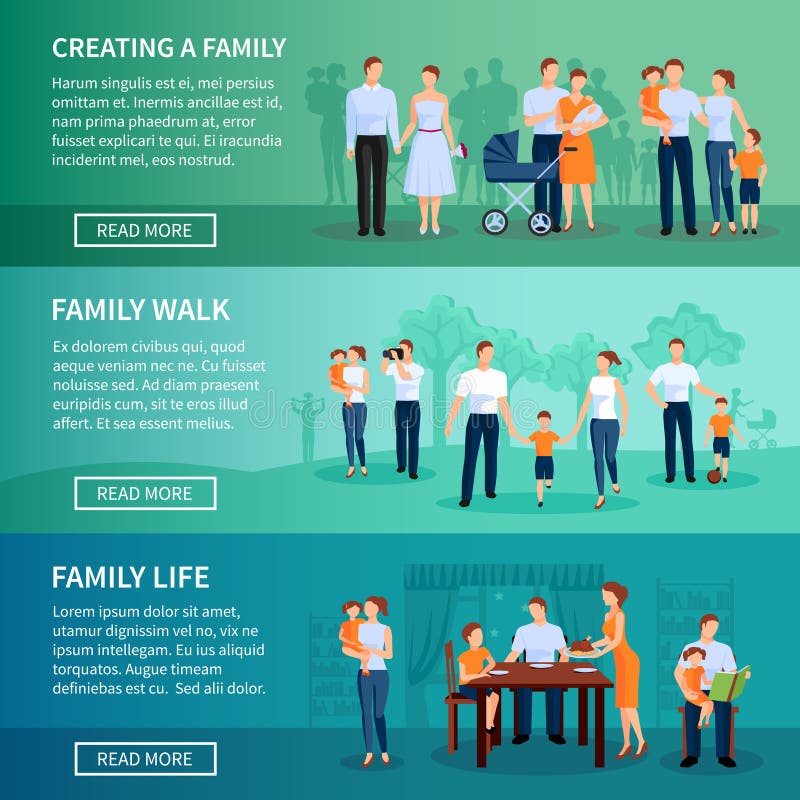 Family Banners Set stock vector. Illustration of motherhood - 69363002