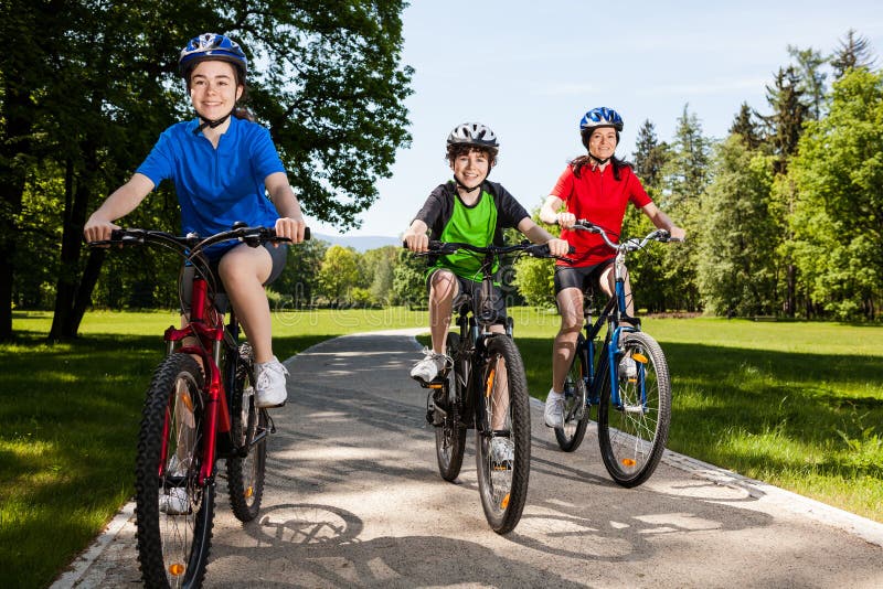Family biking stock image. Image of girls, 1213, bicycle - 29888977