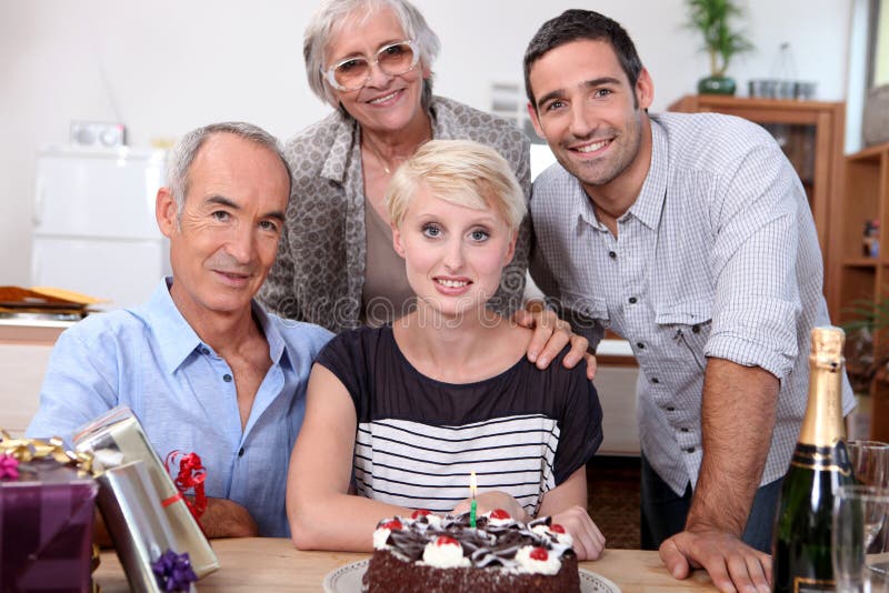 Family birthday party stock image. Image of cake, gift - 30742079