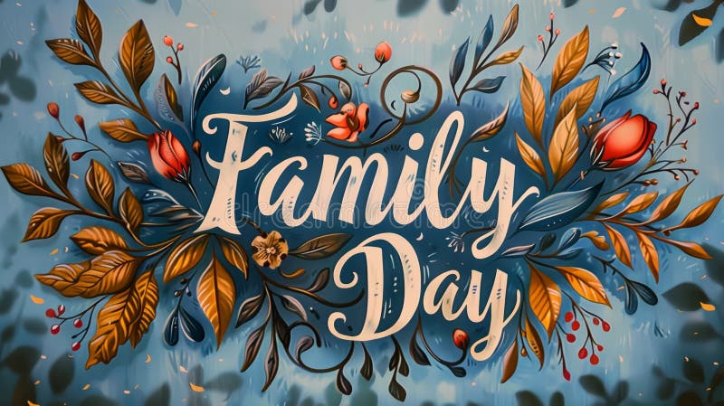 Family Bonding, Banner Displaying Family Day in Beautiful Script ...