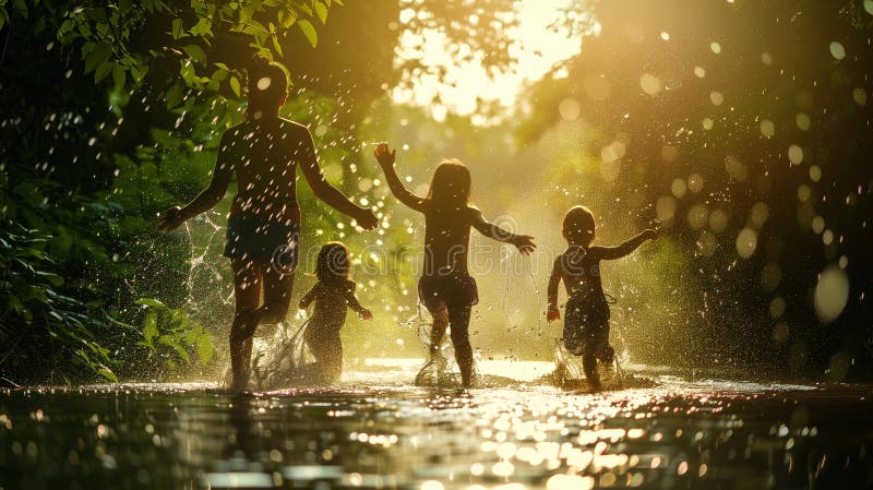 Family Bonding Moments at Home or Outdoors Stock Illustration ...