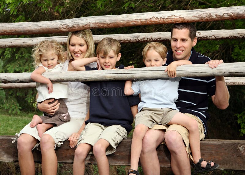 Family Bridge stock photo. Image of kids, children, family - 7744396