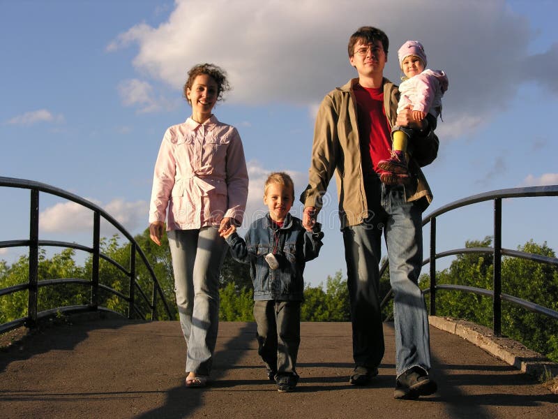 Family on bridge stock photo. Image of baby, summer, father - 933200