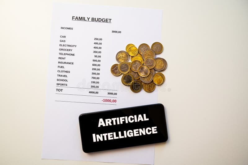 Family Budget and Artificial Intelligence. Stock Photo - Image of ...