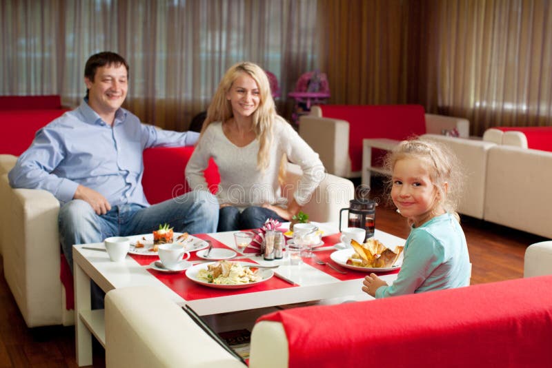 Family in cafe stock photo. Image of people, 3540, adult - 26264996