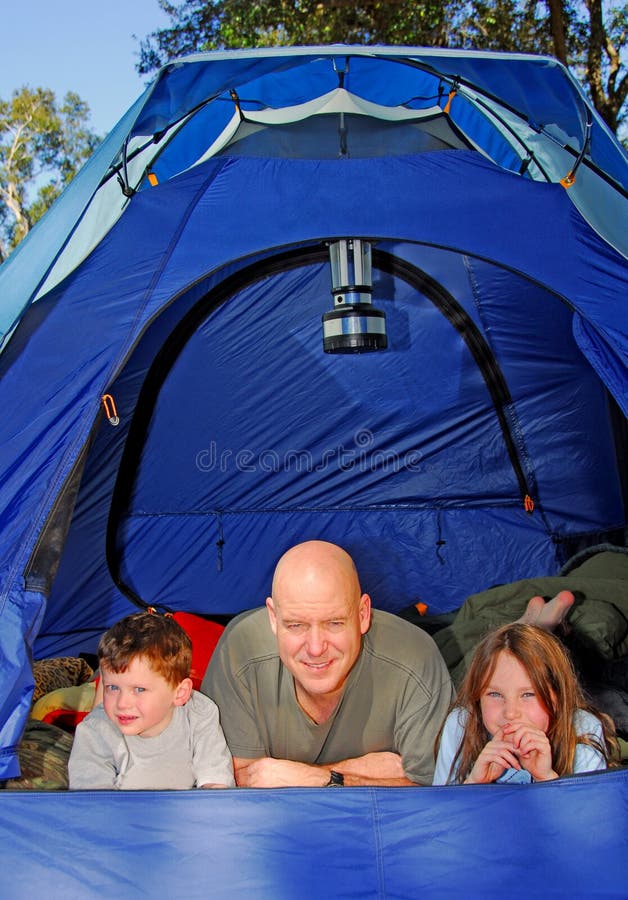 Family Camping in Tent stock image. Image of children - 4649953