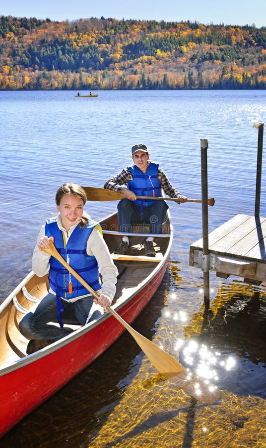 Family canoe trip stock image. Image of dock, activity - 21219199