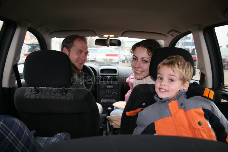 Family in car stock image. Image of child, husband, group - 1544421