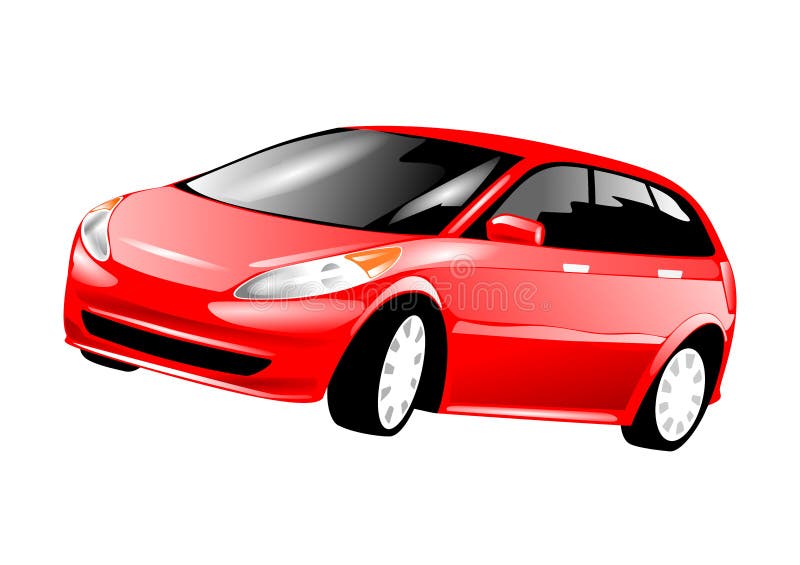 Red Family Car Clipart