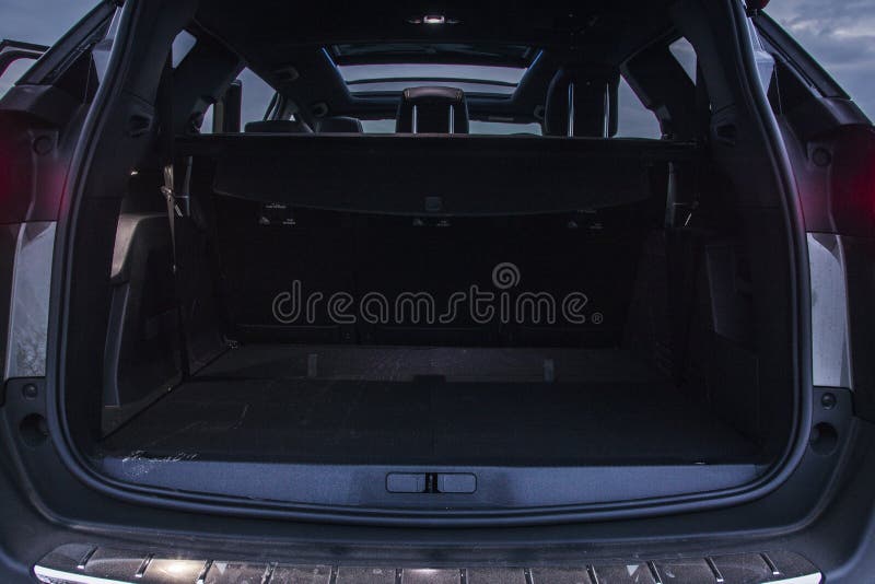 Family Car Empty Car Boot with Luggage Space Available Stock Photo ...