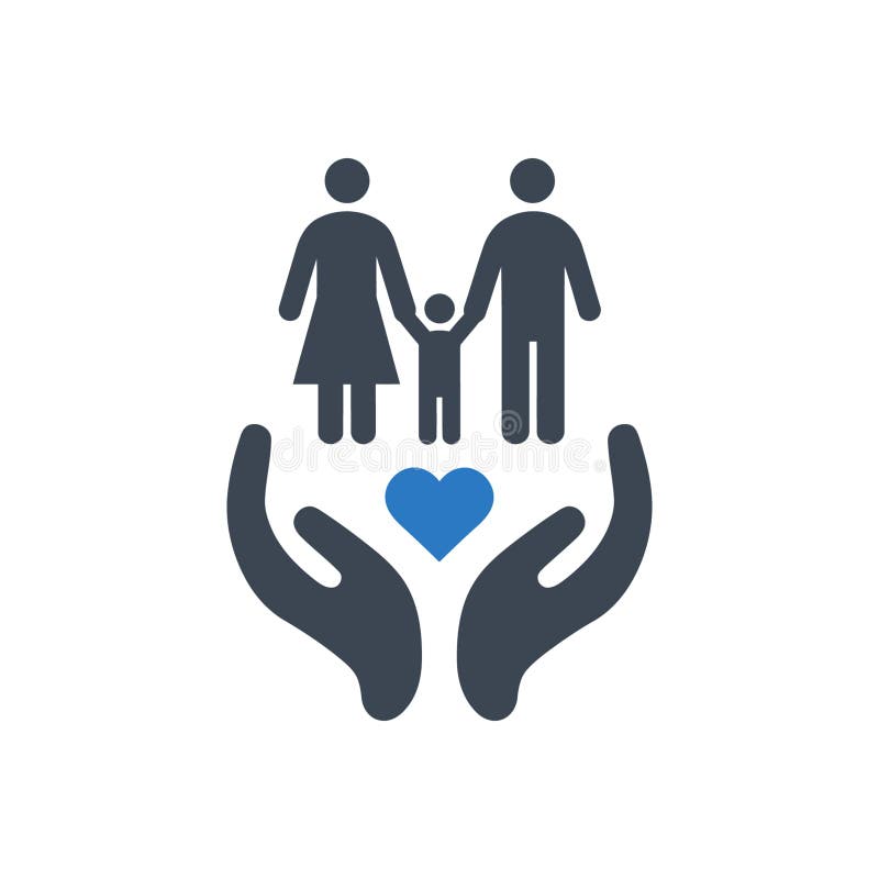 Family Care Hands Icon stock vector. Illustration of support - 361691138