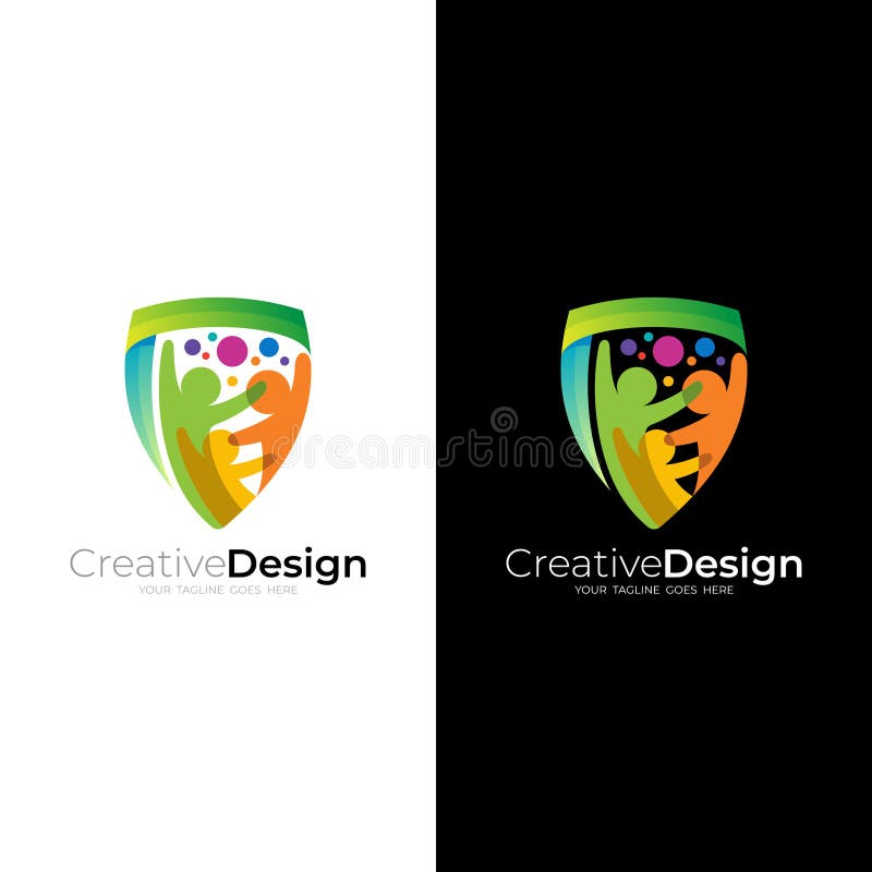 Family Care Logo with Shield Design Colorful, Security Logos Stock ...