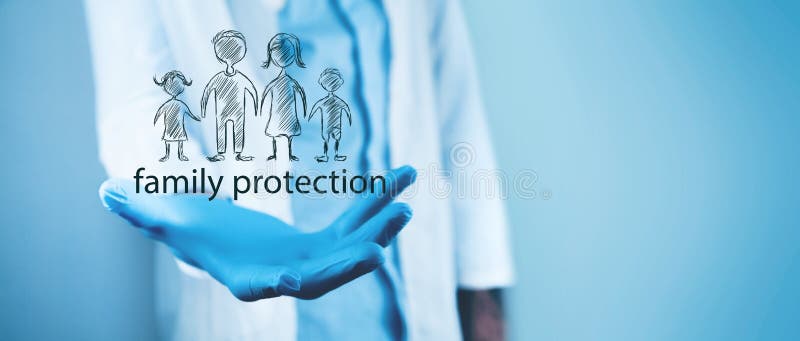 Family Care and Protection Insurance Concept Stock Illustration ...