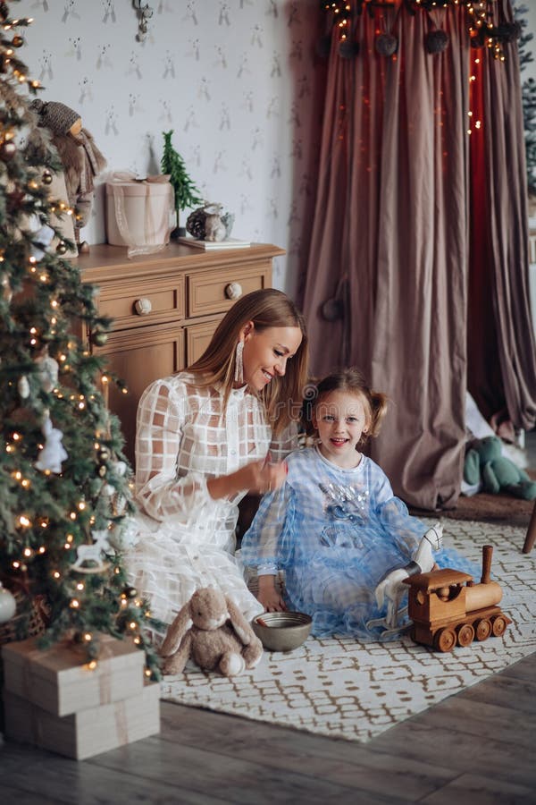 Family Celebrating Christmas. Sharing Christmas Presents Stock Image ...
