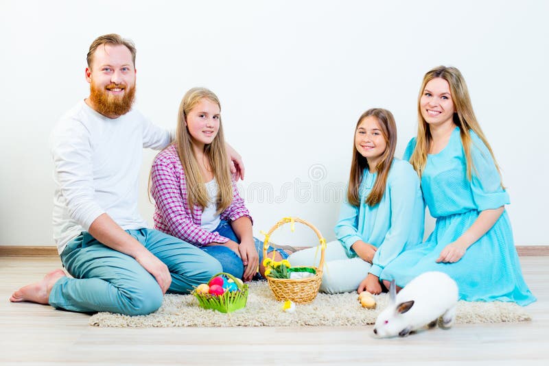 Family celebrating easter stock photo. Image of easter - 104642032