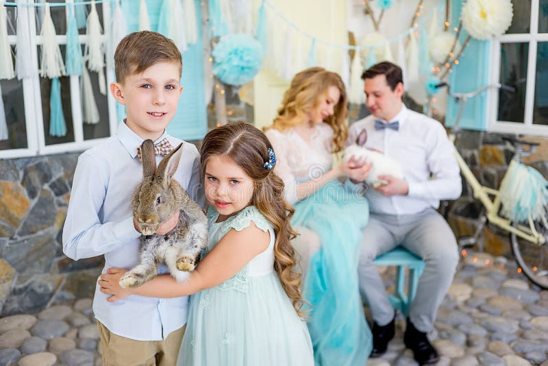 Family celebrating easter stock photo. Image of tradition - 121919248