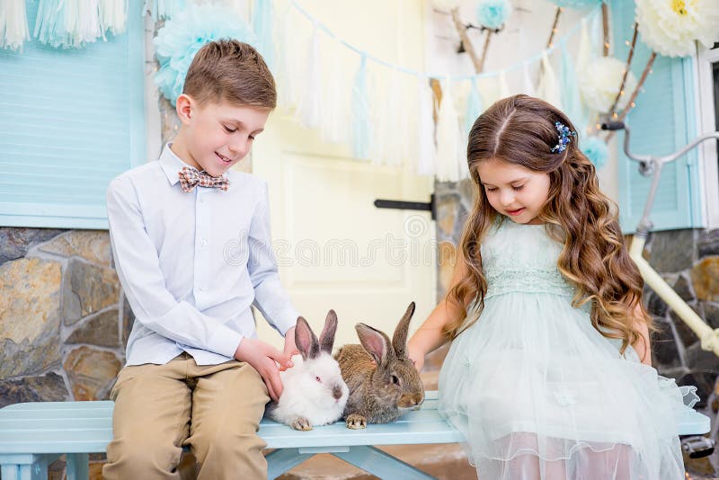 Family celebrating easter stock image. Image of decoration - 121919321