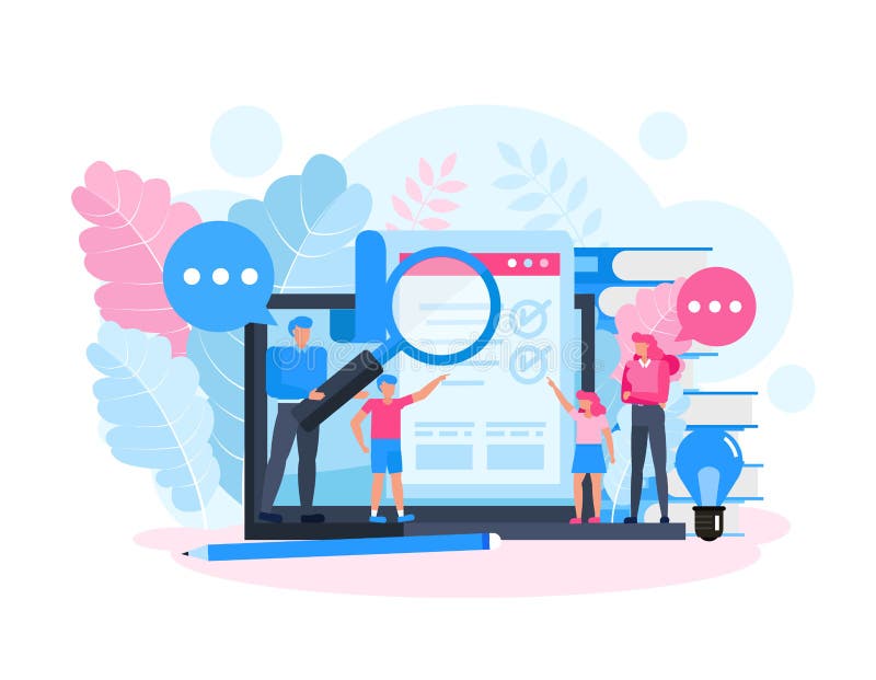 Family Character Vector Design. Concept Learning Online. No2 Stock ...