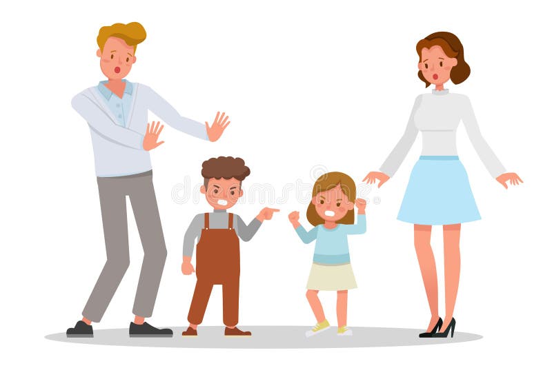 Family Character Vector Design. Presentation in Various Action with ...