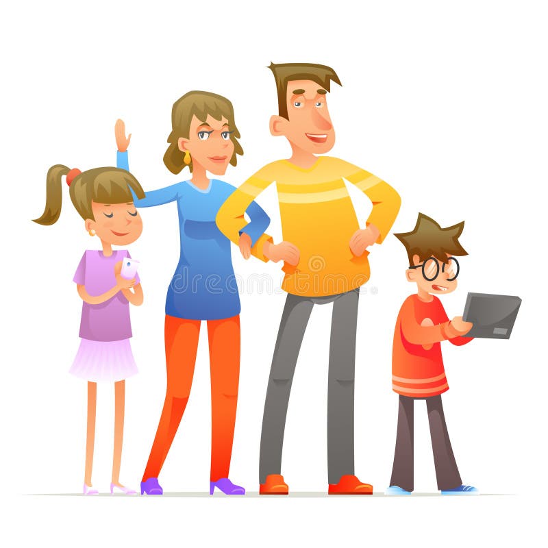 Family Characters Set Cartoon Design Vector Illustration Stock Vector ...