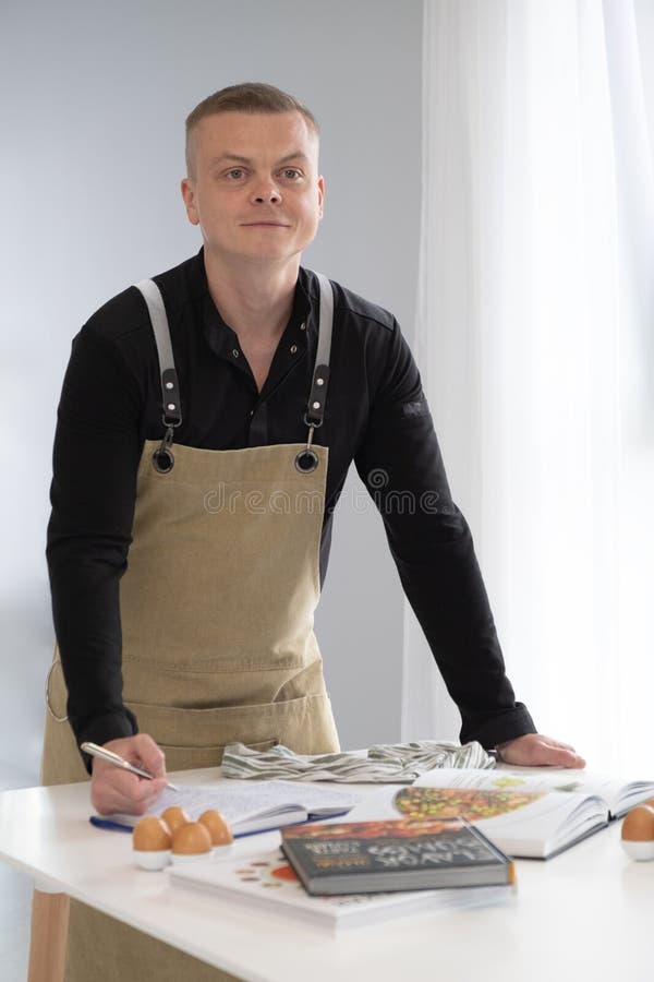 A Family Chef Makes a Menu for Children Stock Image - Image of playing ...