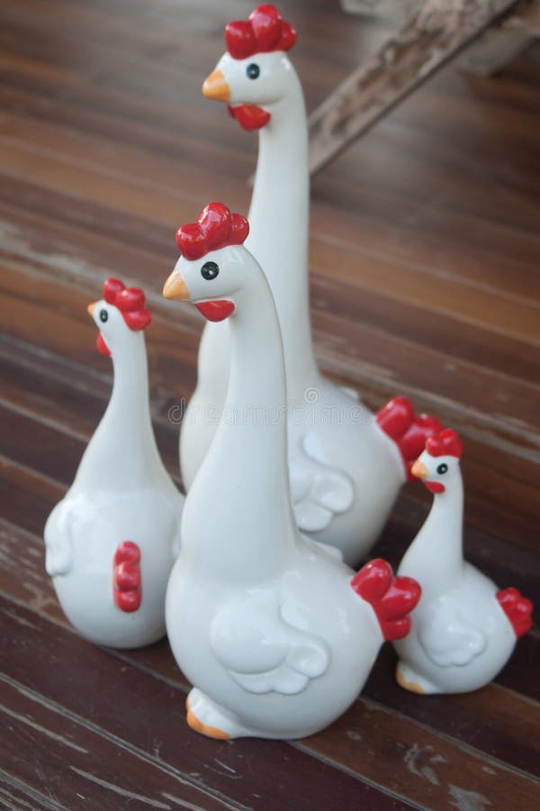 Family chickens ceramic stock image. Image of hens, decoration - 45574367