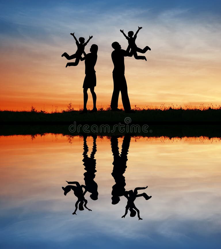 Happy Family Four Shadow Stock Photos - Free & Royalty-Free Stock ...