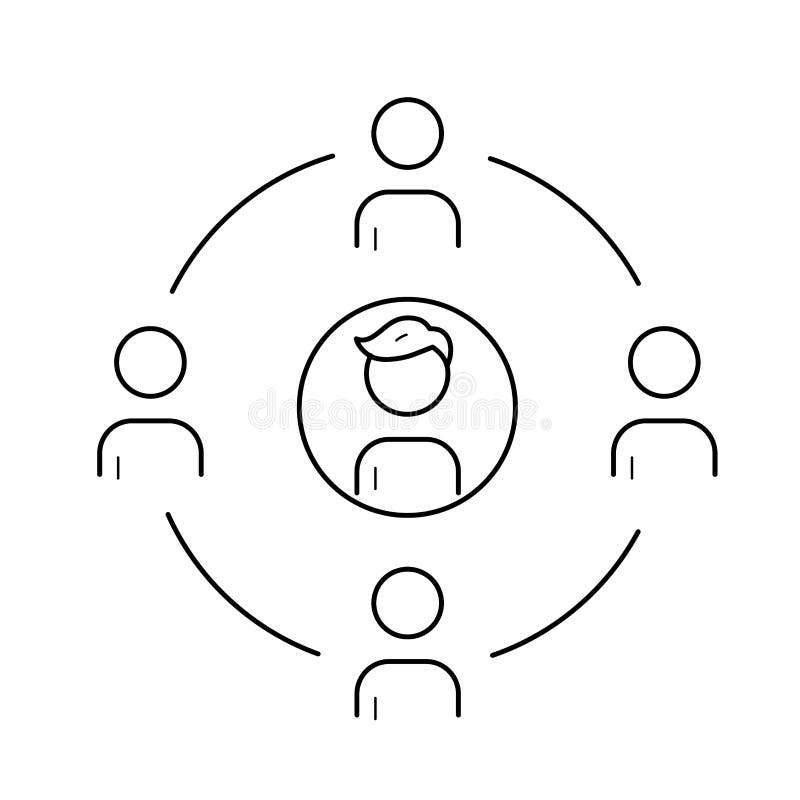 Family Circle Vector Line Icon. Stock Vector - Illustration of parent ...