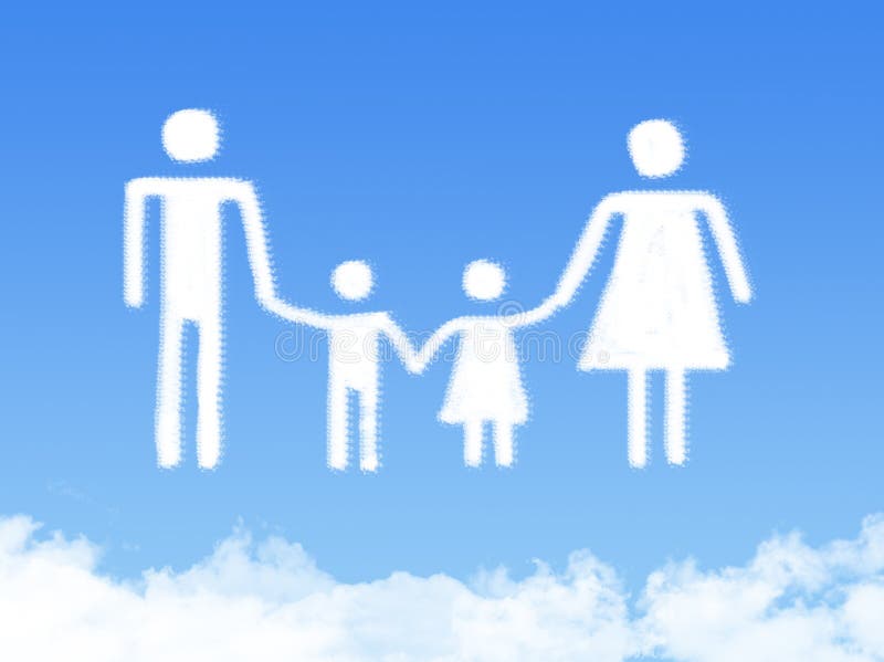 Family cloud shape stock illustration. Illustration of baby - 142779967