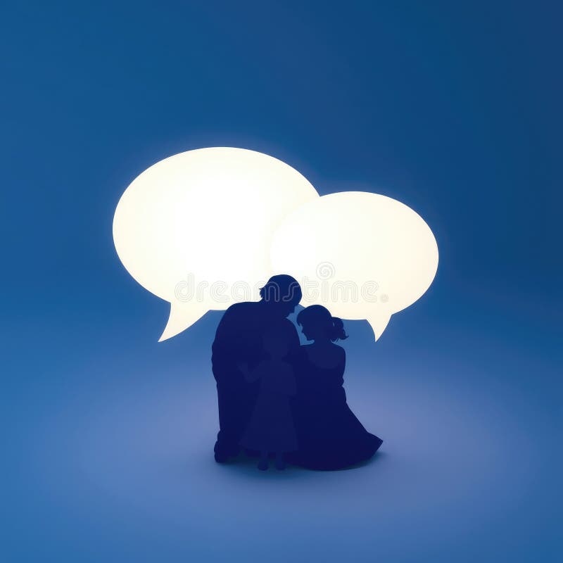 Family Communication Concept Stock Illustration - Illustration of love ...