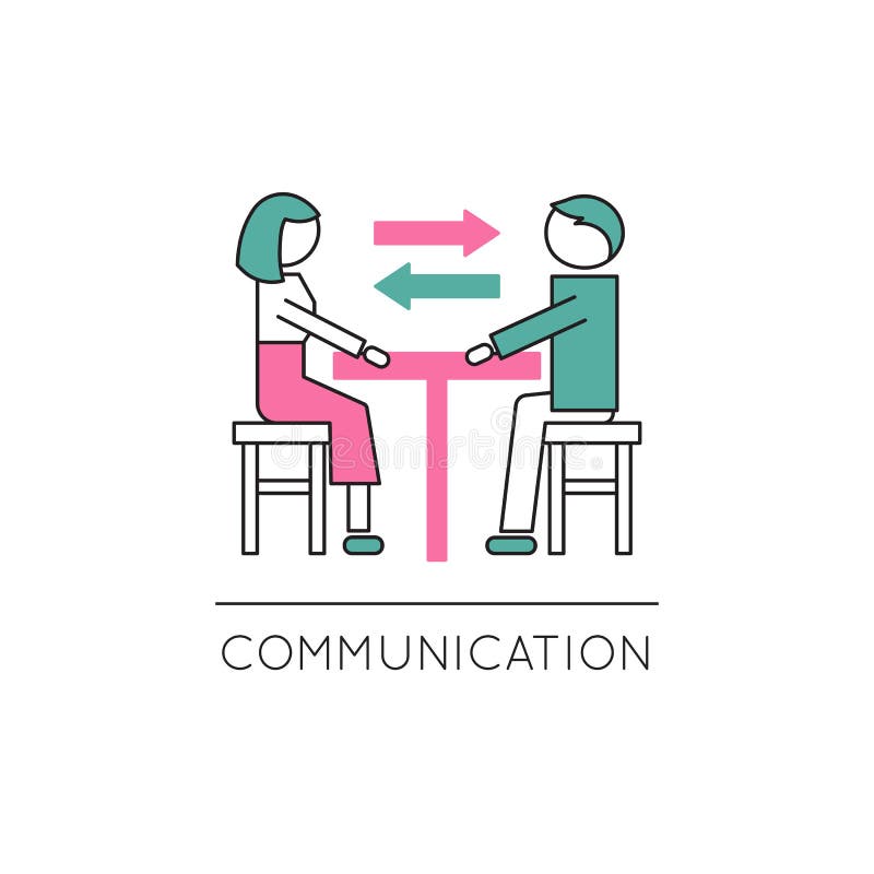 Family Communication Line Icon Stock Vector - Illustration of object ...