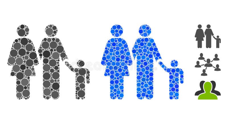 Family Composition Icon of Circle Dots Stock Vector - Illustration of ...