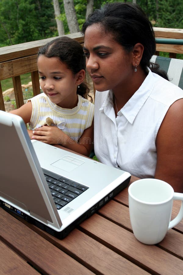 Family on Computer stock photo. Image of caucasian, mother - 1023654