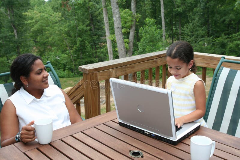 Family on Computer stock photo. Image of caucasian, mother - 1023654