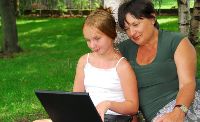 Family computer stock image. Image of mature, children - 1394825