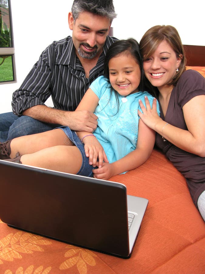 Family computer stock photo. Image of latin, laptop, happy - 14124370